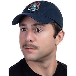 Ann Arbor T-shirt Co. Michigan State Flag Hat - Great Lakes Pride MI, Low Profile Baseball Dad Cap for Men & Women - (Navy Blue)
