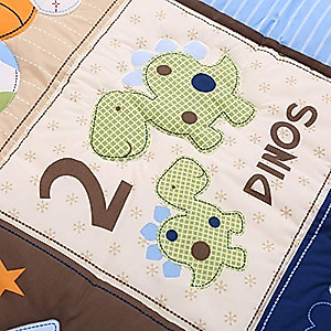 3 PCs Nursery Crib Bedding Set Airplane Rocket Fashion Baby Boy Girl Gift Idea 1 Quilt 1 Fitted Sheet 1 Diaper Organizer