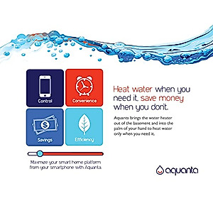 Aquanta Digital Water Heater Timer. Wifi Smart Water Heater Controller. Reduce Electricity Waste. Installs in Minutes, No Plumbing Required. For Electric Water Heater, Leak Sensor Included.