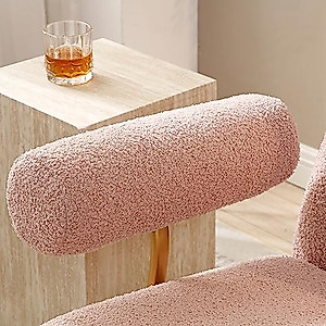 Indoor Rocking Chair for Nursery Big and Tall Rocking Chair Modern Sherpa Nursery Rocker Glider Comfortable Accent Upholstered Rocking Chair Leisure Sofa Chair for Bedroom Living Room, Dark Pink