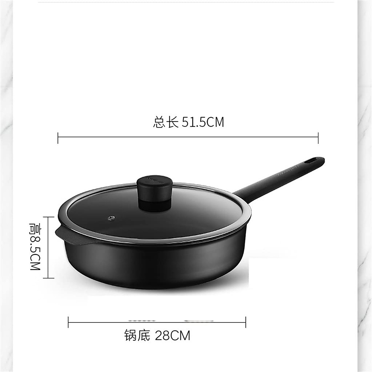 AsiLoP Cookware Set Black Pan with Lid Cutlery Collection Cookware Cutlery Cookware Nonstick Kitchen Supplies (Svart
