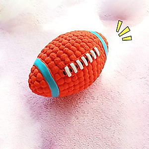 balacoo 2pcs Soccer chew Toy Squeaker Soccer Dog Toy Dog chew pet chew Toy Outside Toys Dog Toys Squeaky Training pet Rugby Toy Squeaky Dog Outdoor dogman Toys Pet Toy Spherical Tennis