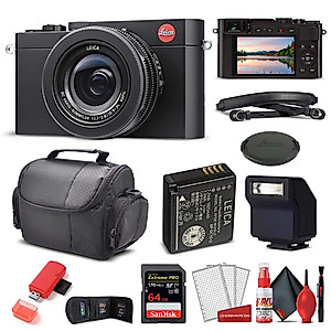 Leica D - Lux 7 Digital Camera (Black) (19141) + 64GB Extreme Pro Card + Card Reader + Case + Cleaning Set + Memory Wallet - Starter Bundle
