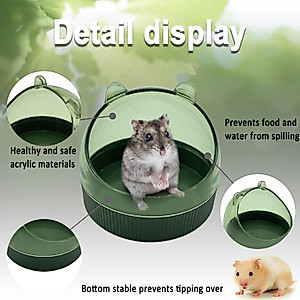 Hamster Food Bowl Acrylic Feeder Small Animal Water Dish and Feeding Bowl Prevent Tipping Moving for Hamster Gerbil Rat Dwarf Hamster Syrian Hamsters