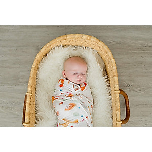 ADDISON BELLE – Swaddle Blanket– Viscose Made from Bamboo Soft Baby Blanket Baby Boy/Girl– Stretchy Newborn Baby Wrap –Nursery Receiving Blanket – Gender Neutral– 47” x 47” (Woodland Animals Print)