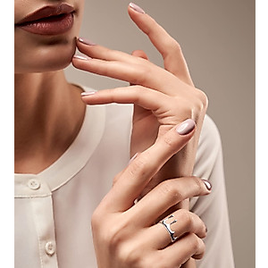 Joliernelle Dripping Ring for Women Silver Stainless Steel Minimalist Statement Band Ring Size 7