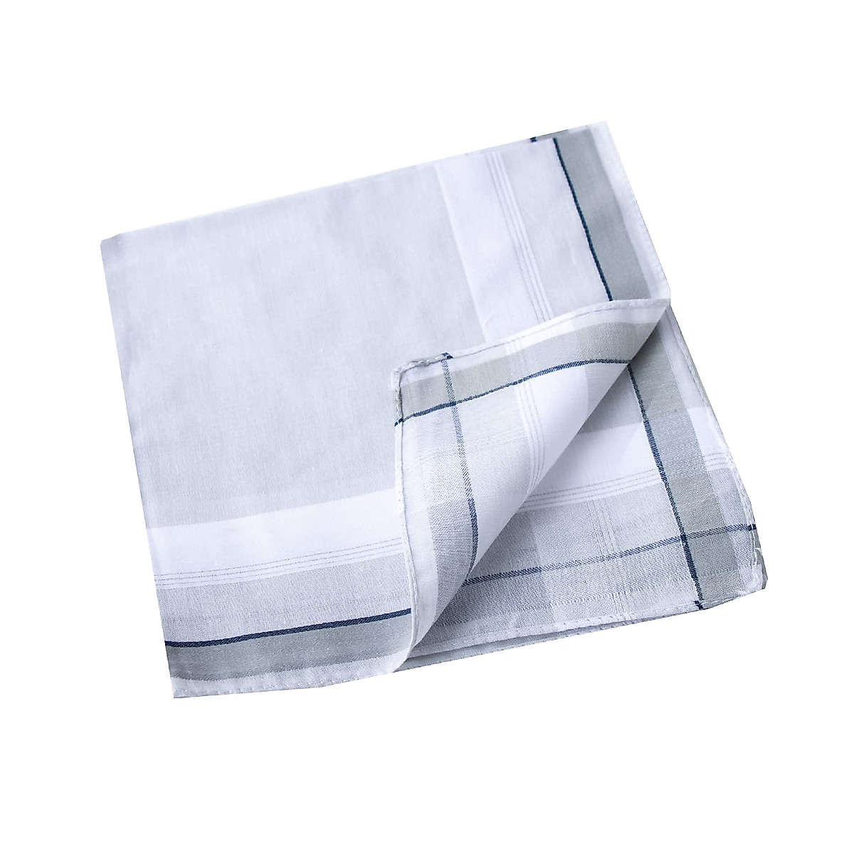 BonjourMrsMr Men's Handkerchies 100% Cotton Hanky 3 Piece Gift