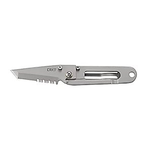 COLUMBIA RIVER KNIFE & TOOL K.I.S.S. EDC Folding Pocket Knife: Compact Everyday Carry, Dual Grind Tanto, Serrated Frame Lock, Skeletonized Handle, Pocket Money Clip 5510