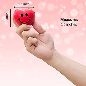 4E's Novelty Mini 1.5" Heart Stress Ball (24 Pack) Bulk - Valentines Squishies - for Class Valentines Party Favors for Kids, Valentines Day Gifts for Kids Classroom, Small Size