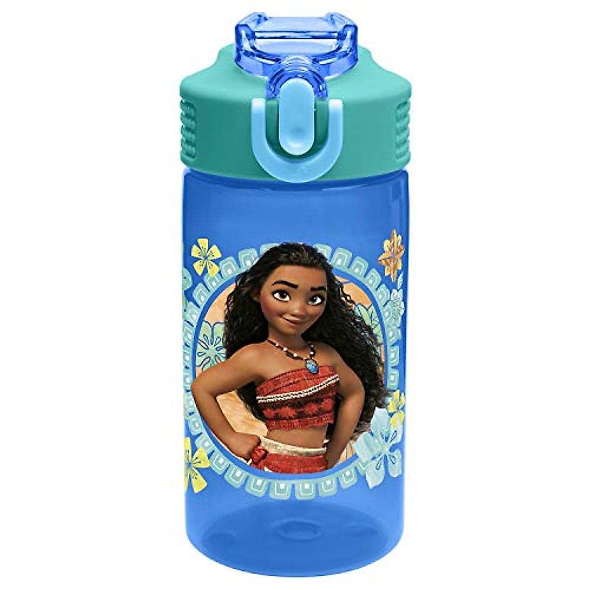 Zak Designs Moana Dinnerware Set Includes Plate, Bowl, Water Bottle, and Utensil Tableware, Made of Durable Material and Perfect for Kids (Moana and Maui, 5 Piece Set, BPA Free)