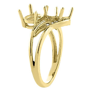 Silver City Jewelry 10K Yellow Gold Diamond Amethyst & London Blue Topaz 2-Stone Ring Oval 8x6mm, Size 8.5