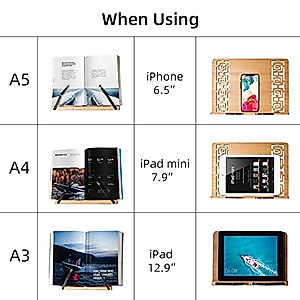 wishacc Book Holder Stand Height Adjustable Recipe Cookbook Stands for Kitchen Counter Reading iPad Tablet Music Easel Stand(11-x-8.1-inch)
