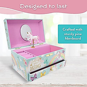 Unicorn Jewelry Box for Girls and DIY Light Up Unicorn Terrarium Kit for Kids