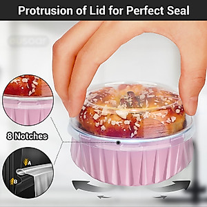 EUSOAR Foil Baking Cups, 50pcs 5oz 125ml Muffin Liners Cups with Lids, Aluminum Cupcake liners, Disposable Foil Ramekins Pans, Cupcake Baking Cups, Aluminum Foil Cupcake Holders Liners