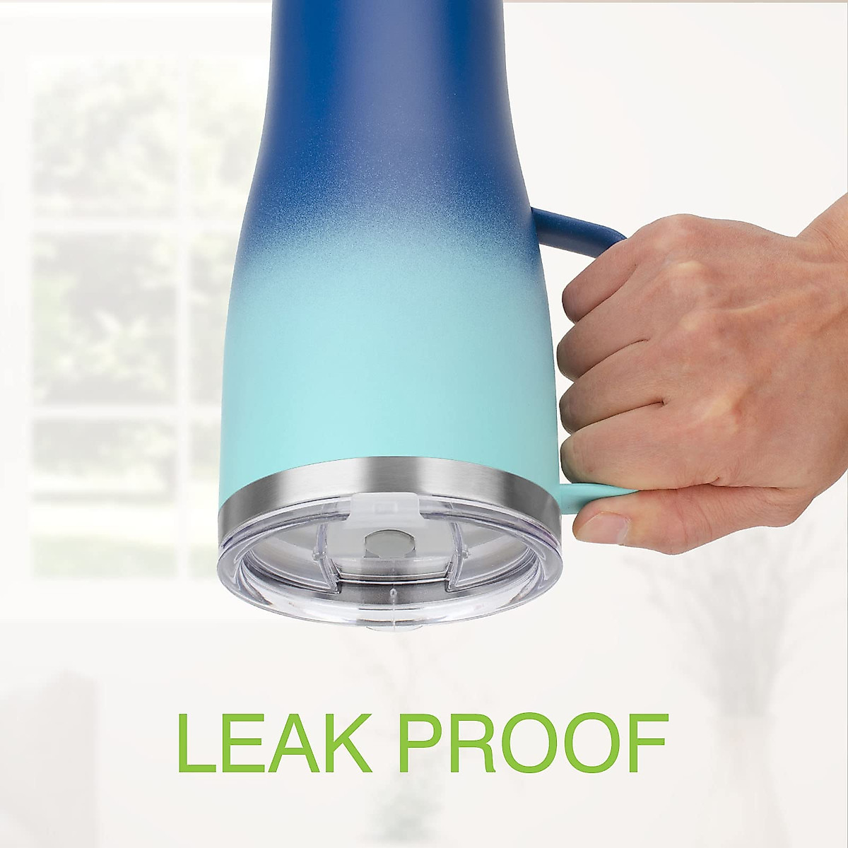 Zukro 32 oz Tumbler with Handle and Straw, No Sweat Double Wall Insulated Stainless Steel Coffee Cup with 2 Lids, Leakproof Travel Mug For Hot and Cold Drinks, Dishwasher Safe, Fit in Cupholder, Lilac