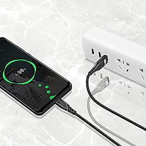 USB A/C to Type C Cable, LHJRY 6.6Ft 65W 3Pack Fast Charging Cable, Support PD/QC 3.0 Fast Charge Compatible with Samsung Galaxy S22 S21 S20 S10 Note 20 10, LG V50 Google Pixel and Other USB C Charger