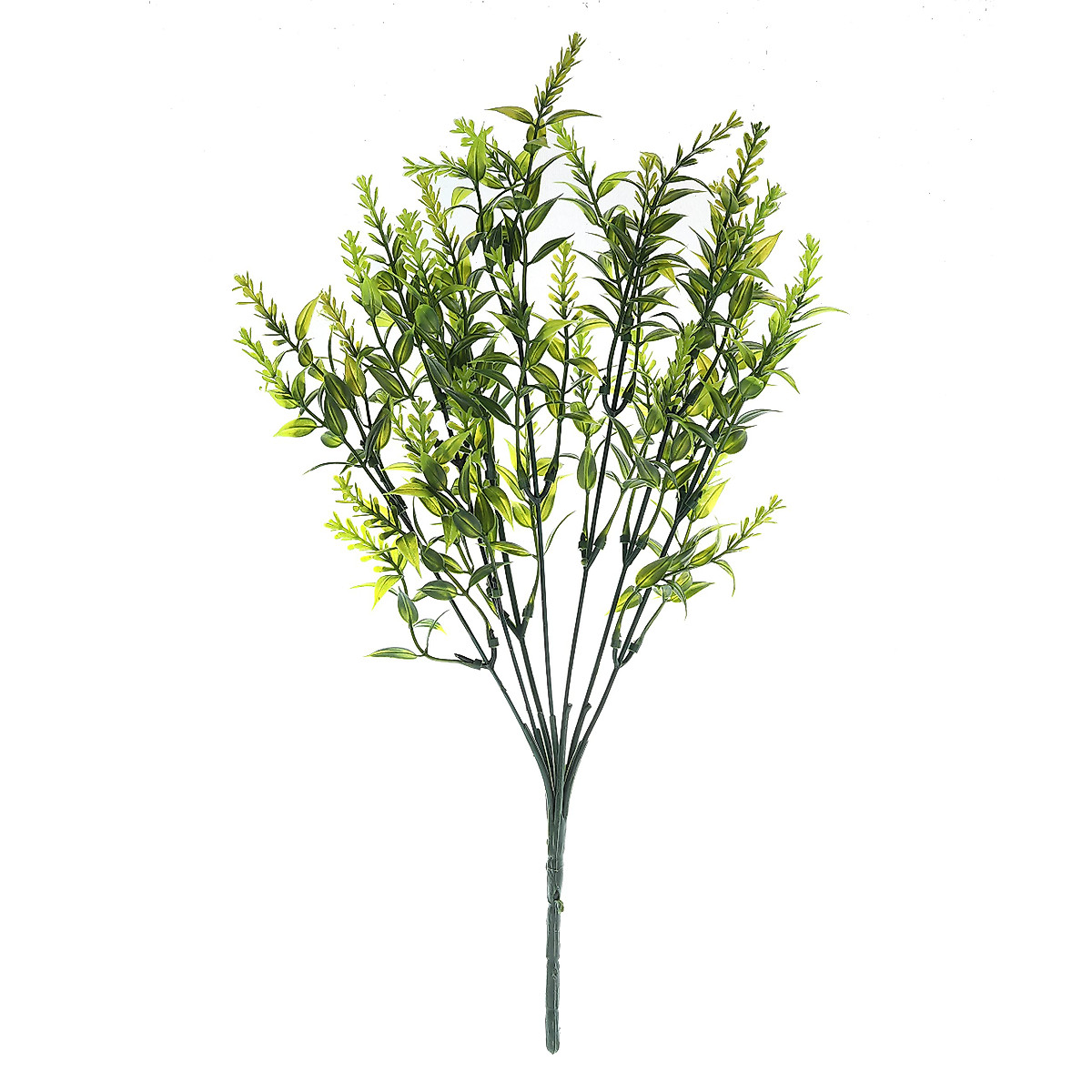 LXAFGP 8 Bundles Artificial Lavender Flowers Outdoor Fake Plants UV Resistant Plants Faux Plastic Plants for Outdoor Indoor Home Window Garden Wedding Porch Box Hanging Plants Decor (Green)