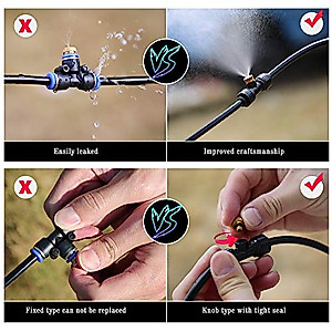 Lunatino Misting Cooling System 60FT (18M) Misting Line + 26 Upgrade Brass Mist Nozzles + a Brass Adapter(3/4") Outdoor Mister for Patio Garden Greenhouse Trampoline for waterpark…