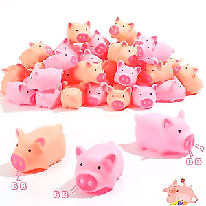 200 Pcs Rubber Pig Baby Bath Toy Mini Rubber Pigs in Bulk Piggy Bathtub Toys Squeaky Pig Preschool Bath Toys for Bath Shower Birthday Pig Party Decorations Gifts Favors