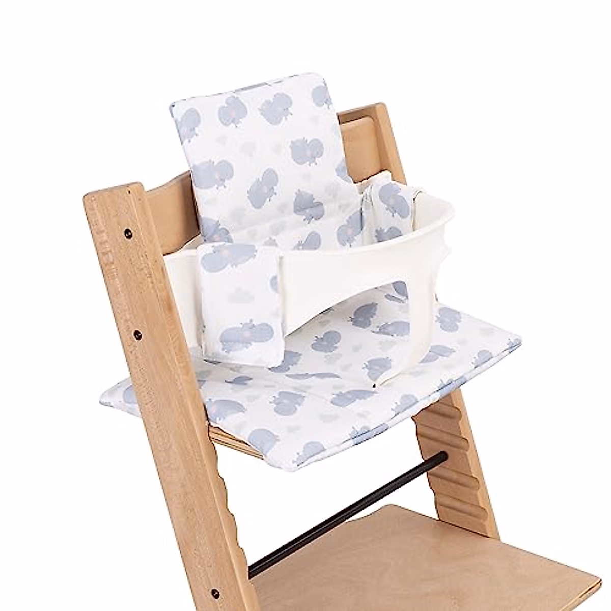 Dadouman Wipe Clean & Compatible Seat Cushion for Stokke Tripp Trapp Chair (Hippos)