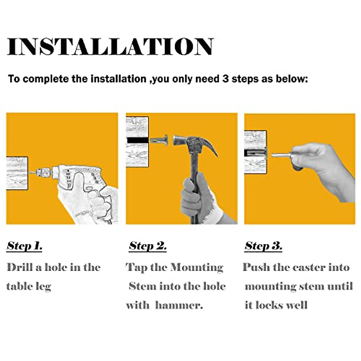 LUXUFUL 1" Swivel Stem Ball Caster Wheel, Zinc Alloy Castor for Furniture Socket Type Mounting Stem, Antique Brass, 353lbs, Pack of 4