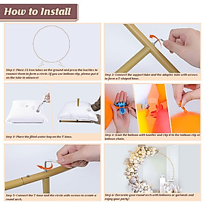 ASIZZED Round Backdrop Stand, 7.1Ft(2.16m) Gold Metal Balloon Arch Stand Kit, Large Size Circle Balloon Arch Frame for Birthday, Party, Wedding, Graduation, Baby Shower Photo Backdrop Decoration