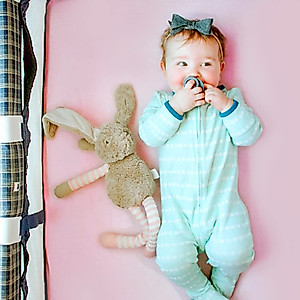 Mini Crib Sheet with Floral & Pink Pattern - 100% Organic Cotton Pack n Play Fitted Sheet - Premium Pack n Play Sheets - Compatible as Graco Pack n Play Sheet & Mini Crib Sheets - Pickle & Pumpkin