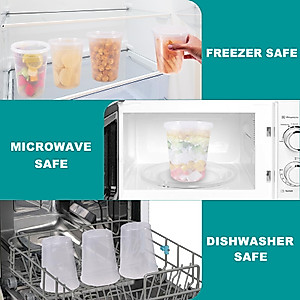 IJRPLM 50 Pack Deli Containers with Lids,24oz Plastic Deli Food Storage Containers, Leakproof Clear Takeout Container With Airtight Lids, BPA-Free, Microwave Dishwasher Freezer Safe,Heavy-Duty Quality