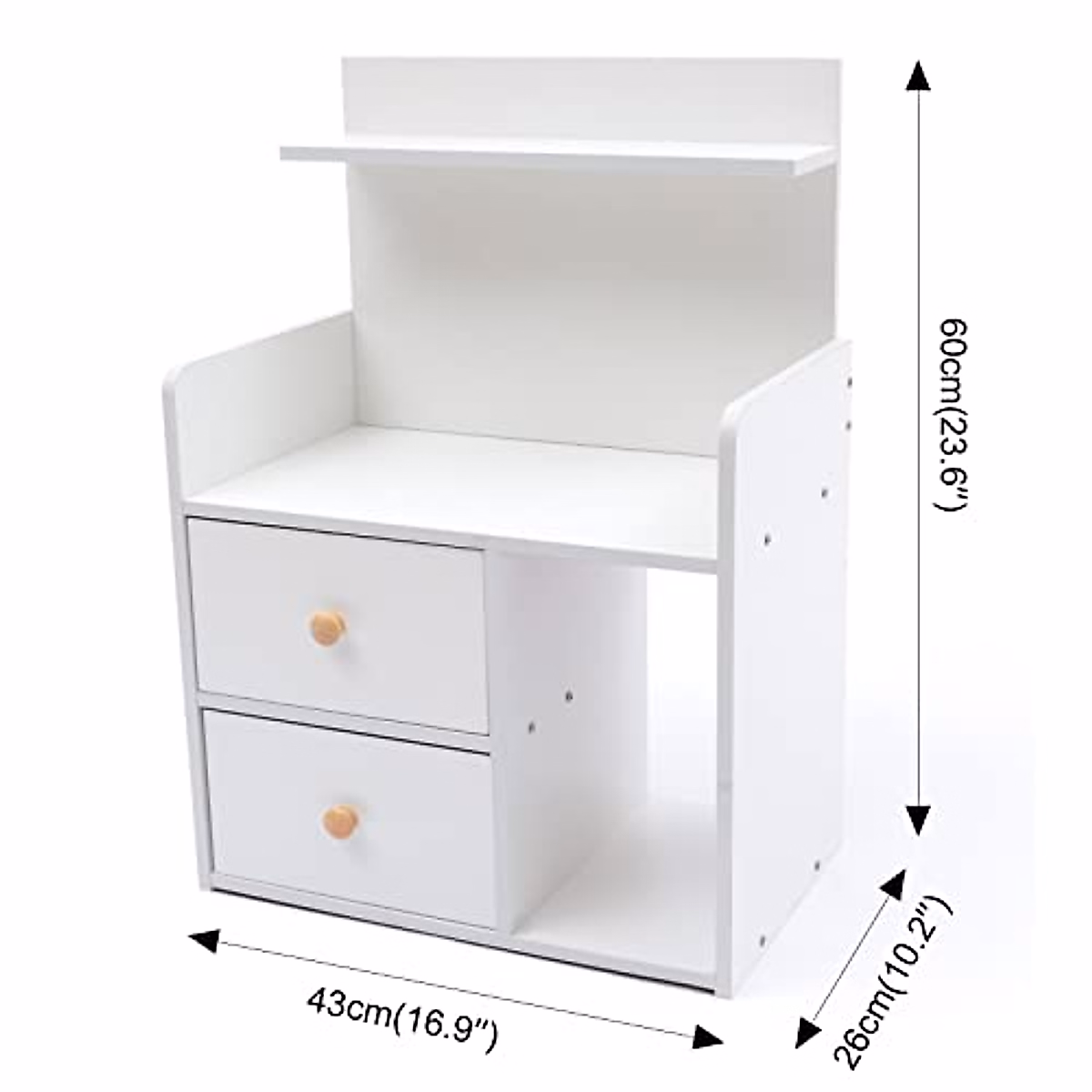 MIMODA Nightstand 2 Drawers with Open Storage End Side Table Open Shelf Bed Table for Bedroom, Living Room, Office, White