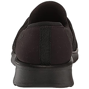 BZees Women's Glimmer Slip-Ons Loafer, Black Shimmer, 7.5 Wide
