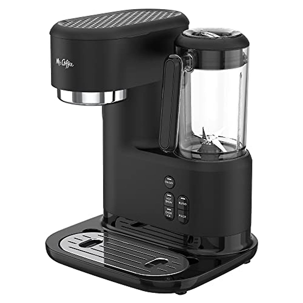 Mr. Coffee Single-Serve 3-in-1 Iced and Hot Coffee and Tea Maker and Blender with Reusable Filter, Scoop, Recipe Book, 2 Tumblers, Lids and Straws