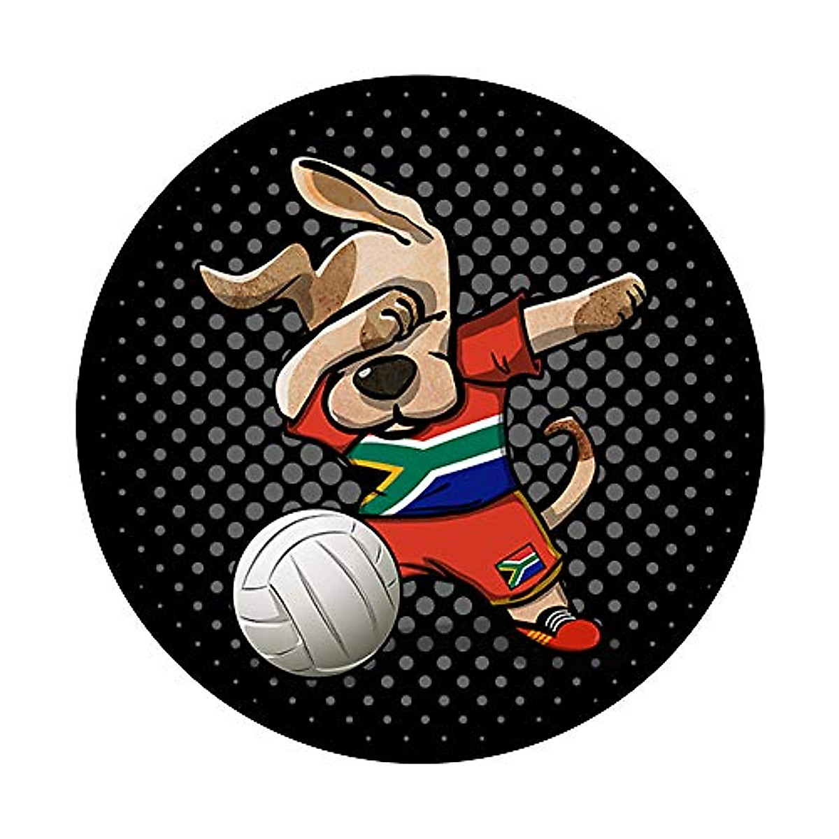 Dab Dog Proud South Africa Volleyball Lovers - National Flag PopSockets PopGrip: Swappable Grip for Phones & Tablets