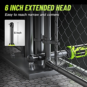 Robustrue 3/8" Cordless Ratchet Wrench, 6 inch Extended Ratchet Wrench, 40Ft-lbs 400RPM Cordless Ratchet, 2 Batteries Power Electric Ratchet Driver with Variable Speed, 7 Sockets, LED Light