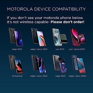 Motorola TurboPower Wireless Charger- 15W Qi Charging pad with 6.6ft Cable and AC Charger for Motorola Edge 2022, Edge+ 2022, Moto Edge Plus 2020/2022, ThinkPhone