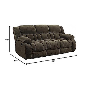 Coaster Furniture Weissman Pillow Padded Motion Sofa Chocolate 601924