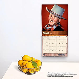 John Wayne OFFICIAL | 2023 12 x 24 Inch Monthly Square Wall Calendar | Foil Stamped Cover | BrownTrout | USA American Actor Celebrity Duke