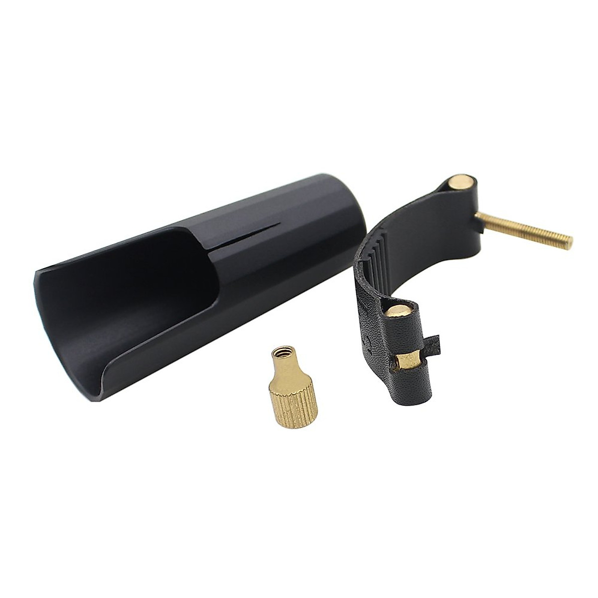 Andoer Leather Ligature Fastener with Plastic Cap for Soprano Sax Saxphone Bakelite Mouthpiece Durable