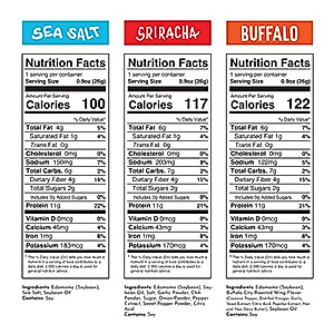 The Only Bean Crunchy Roasted Edamame - Healthy Snacks for Adults and Kids (Variety Pack) Low Calorie & Carb Keto Snack Food, Vegan Gluten Free High Protein Office Snack (11g), 0.9oz 24 pack