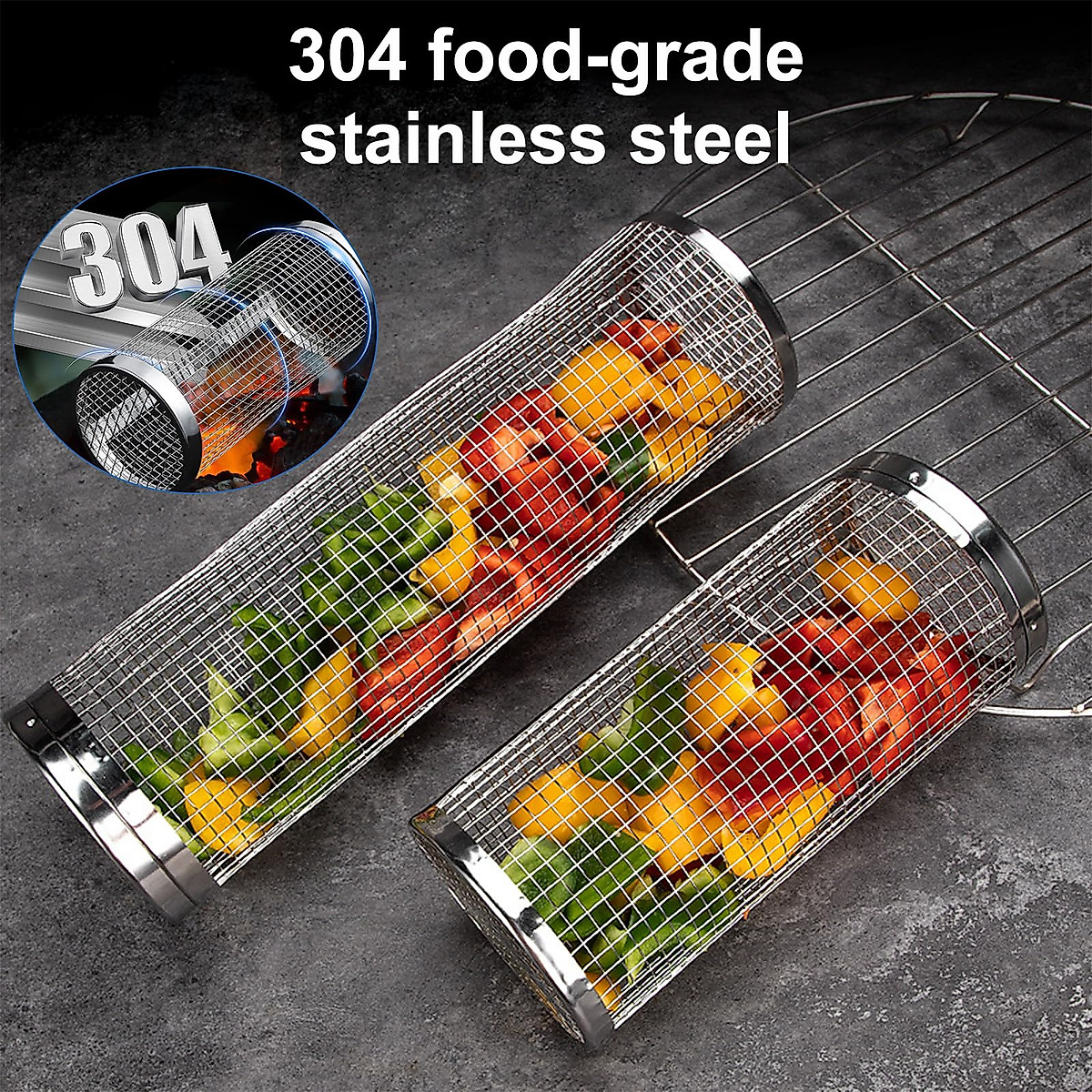 Rolling Grill Baskets Small