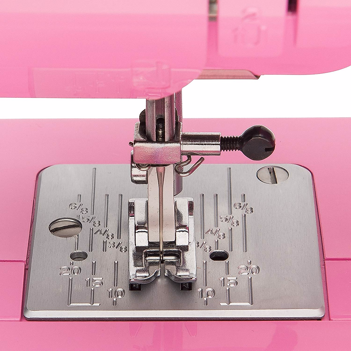 Janome Pink Sorbet Easy-to-Use Sewing Machine with Interior Metal Frame, Bobbin Diagram, Tutorial Videos, Made with Beginners in Mind!