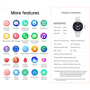 HANDA Smart Watch for Women, Fitness Tracker Smartwatch with Heart Rate Blood Pressure Sleep Monitor Bluetooth Call Pedometer IP67 Waterproof Activity Tracker for Android iOS (Gold Steel)