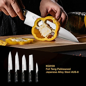 kanngou Japanese Chef Knife, 8 Inch Chef Knife Chef's Knives, Kitchen Knife, Gyuto Knife 210mm, Japanese Alloy Steel Knife, Gift for Husband Dad with Premium Gift Box (Black Handle, 8.27 inches)