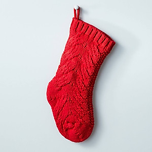 Hearth & Hand with Magnolia Holiday Stocking Collection (Red Cable Knit)