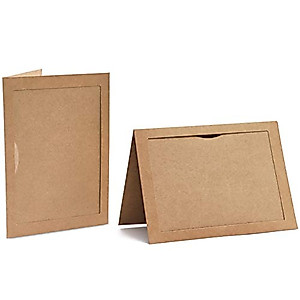 36 Pack Brown Kraft Paper Photo Insert Cards with Envelopes for 4x6 Inch Photos (5.5x7.75 in)