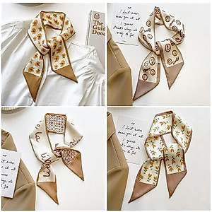 QTMY 17 Pack Purse Scarf for Bags Silk Head Scarf for Hair Handbag Women Scarfs Band Hair Neck Scarves Fashion Gifts (1)