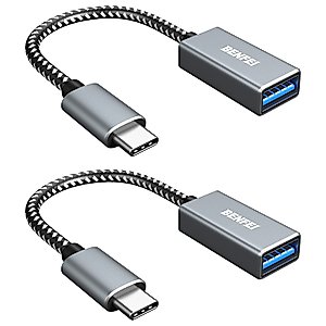 BENFEI USB C to USB 3.0 Adapter, 2 Pack USB C to A Male to Female Adapter Compatible with iPhone 15 Pro/Max, MacBook Pro/Air 2023, iMac, S23, XPS 17