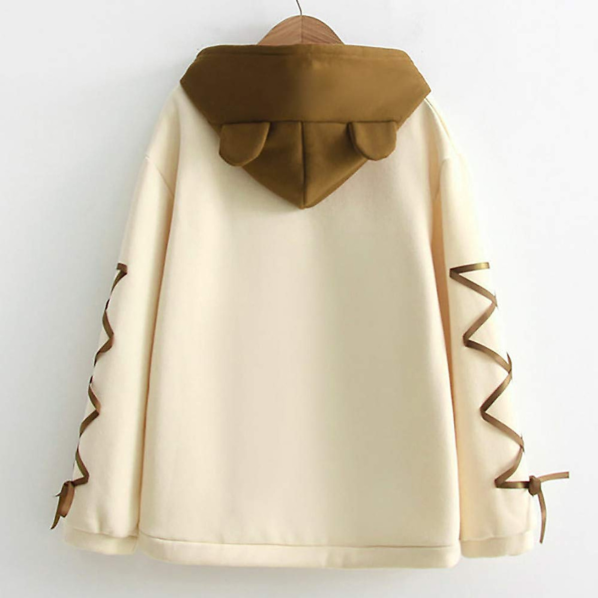 Voguelia Women Girls Bear & Slogan Graphic Hoodie Sweatshirts Tops Yellow