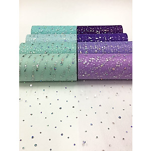 Glitter Sequin Tulle Roll Wedding Decoration Organza DIY Birthday Party Supplies Fabric Spool Tulle Tutu Dress 25 Yards x 6 inches (Red)