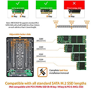 ICY DOCK M.2 SATA SSD to 2.5 inch SATA III SSD Enclosure Adapter Tool Free | EZConvert MB703M2P-B