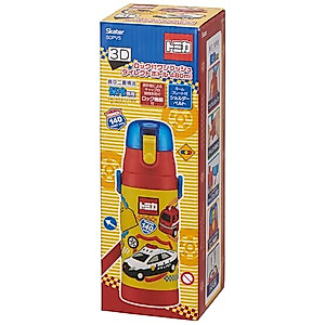Skater SDPV5_484919 Children's Water Bottle, Direct Drinking, Stainless Steel, With Lock, 3D Print, 16.2 fl oz (480 ml), Tomica, Diameter 3.0 x Height 9.4 inches (76 x 238 mm), Kids Boys